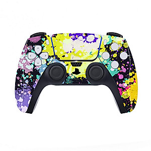 PlayVital Watercolour Splash Full Set Skin Decal for ps5 Console Digital Edition, Sticker Vinyl Decal Cover for ps5 Controller & Charging Station & Headset & Media Remote