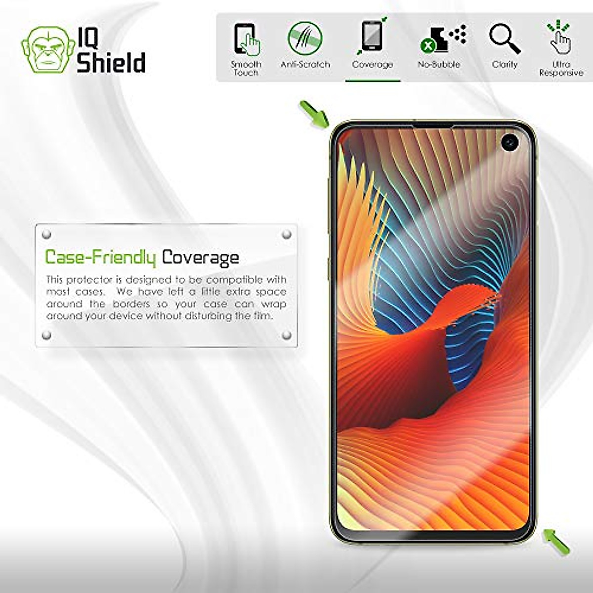 IQShield Screen Protector Compatible with Galaxy S10e 5.8 inch (2-Pack)(Case Friendly) Anti-Bubble Clear TPU Film