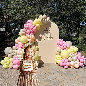 BlissBash 125PCS Pastel Pink, Light Yellow, Nude and Sand White Balloon Arch Garland Kit - Macaron Balloons for Baby Shower, Birthday, Bear Theme Party Decorations