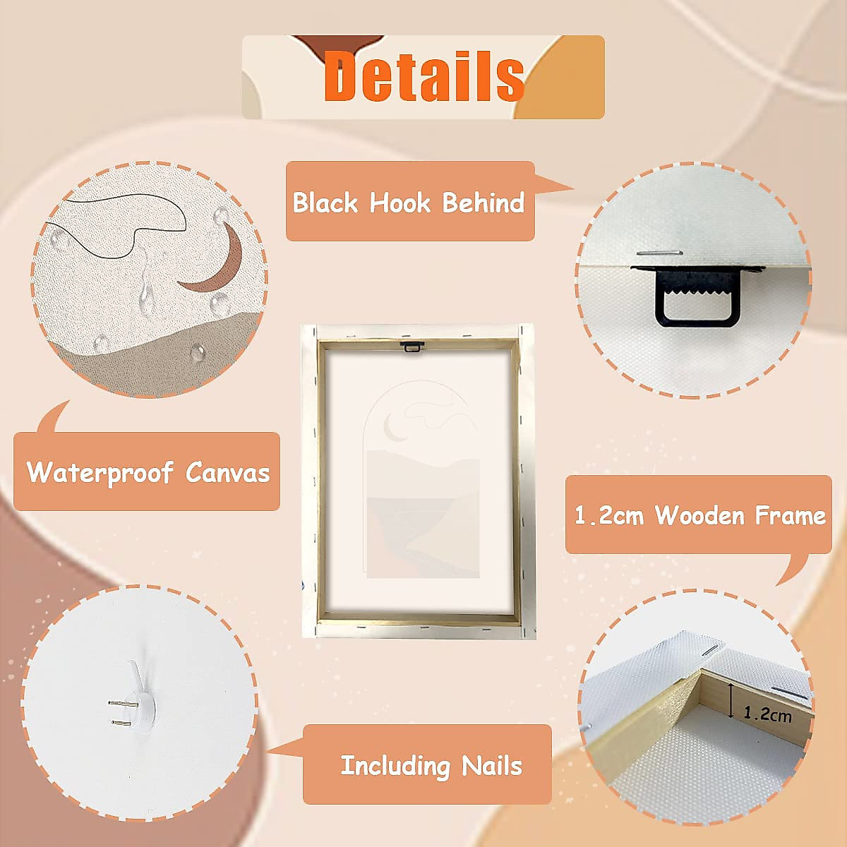 CHDITB Mid Century Modern Decor Wall Art, Minimalist Boho Wall Art Prints, Modern Aesthetic Canvas Wall Art For Bedroom Neutral Abstract Geometric Vase Painting For Gallery Living Room Bathroom Set Of 6 (12”x16”)