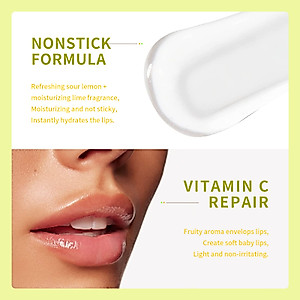 Easilydays Lemon Moisturizing Lip Oils, Mini Capsule Hydrating Lip Gloss, Daytime Refreshing Lip Balm Lip Care Serum, Lightweight Long Lasting Lip Glow Oil, Non-Sticky Shine Primer (Yellow)