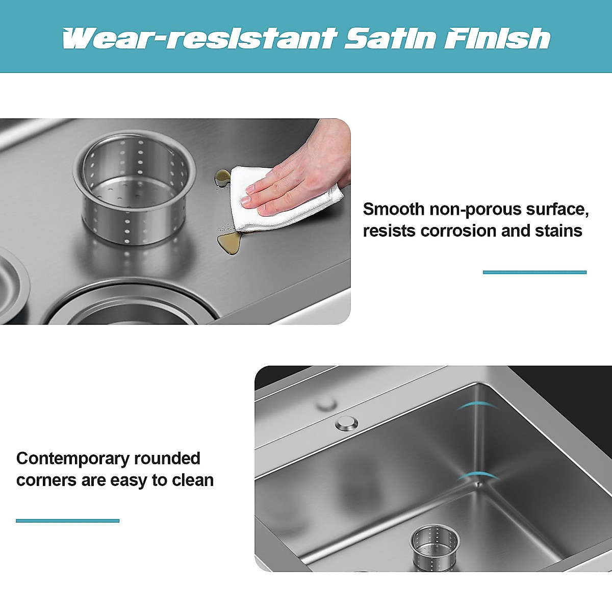 AUPOPP Utility Sink, Stainless Steel Outdoor Sink for Laundry Bar Restaurant, Free Standing Commercial Sink Portable Kitchen Sink Station with Pull-out Faucet, Cold/Hot Water for Farmhouse, Garage