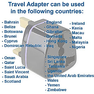 MMOBIEL Heavy Duty UK Travel Adaptor Electric Plug 3 Pin to Any Country Electric Shaver Razor Toothbrush Travel Adaptor Plug Socket Converter 3 to Any - UK Hong Kong Ireland UAE