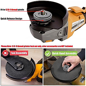 Yakamoz 5/8"-11 Grinder Nut, Quick Release Angle Grinder Flange Nut 5/8-11 Grinder Locking Nut for Angle Grinder Replacement Parts