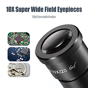 DZQ Micro Inlaid Mirror 7X-45X Multi-Directional Microscope Set Working Distance 3.7-11.8 inch Micro-Setting Microscope Spring Bracket with Ring Light(Upgraded Version)