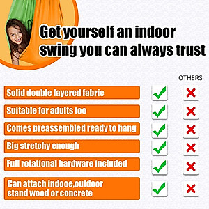 Indoor Therapy Sensory Swing for Kids,Double Layers Adjustable Snuggle Cuddle Hammock Lycra Therapy Swing Has Calming,Outdoor Swing Hammock for Child & Adult with Autism, ADHD,Aspergers,Special Needs