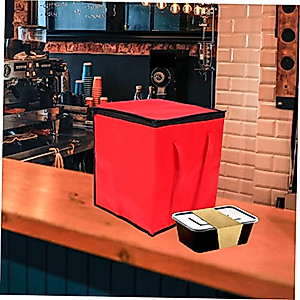 ULTECHNOVO 1pc Portable Cooler Bag Collapsable Cooler Shopping Tote Bag Portable Heating Lunch Box Insulated Pizza Bag Cold Delivery Bag Heated Lunchbox Pizza Insulation Tote Lunch Bag Food