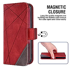 Asuwish Compatible with Xiaomi Redmi Note 8 Wallet Case and Tempered Glass Screen Protector Lanyard Leather Flip Magnetic Card Holder Stand Cell Accessories Phone Cover for Redme Note8 Women Men Red