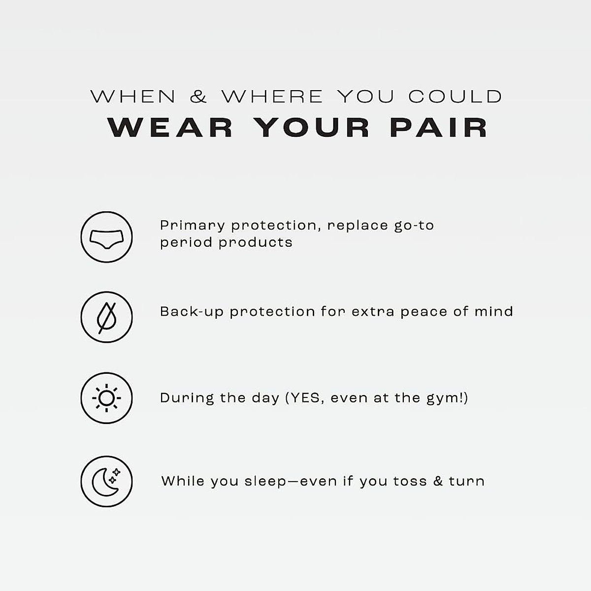 Bambody Absorbent Panties, Post-Partum, Period Underwear for Women and Teens - Leakproof, Soft, Comfortable, Breathable - Large, 3 Pack, Black