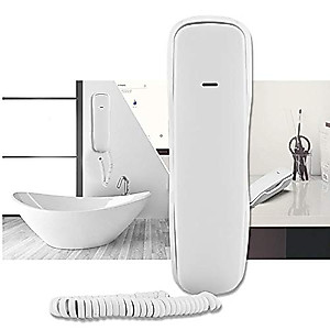 Expandable Corded Telephone, Trimline Corded Phone with Last Number Redial, Pause and Mute Function, Noise Cancelling Telephone for Home School Office Kitchen(Grey&White)