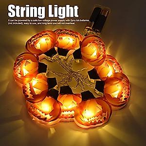 Light String, Simple Installation LED Pumpkin Light Battery Power Supply 10LED for Home for Courtyard for Garden