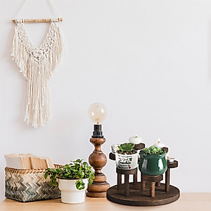 BBTO 7 Tier Wooden Display Stand for Figures Action Figure Stand Multilevel Wood Riser for Display Collection Organizer Holder for Figure Perfume Jewelry Toys Souvenir (Brown)