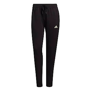adidas Women's Aeroready Sereno Slim Tapered-Cut 3-Stripes Pants, Black/White, Medium