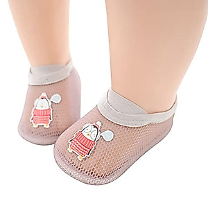 Lykmera Animal Kids Boys Girls Socks Barefoot Shoes Socks Non Slip Floor Cartoon Pattern Mesh Infant Shoes Toddler Girl Shoes 6 (Khaki, 2-3 Years)