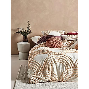 3 Piece Tufted Cotton Duvet Cover Set, Boho Bedding Queen King Comforter Cover with Pillowcases by Craft Aura (Full/Double 80x90 Inches)