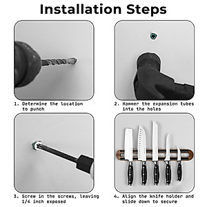 linoroso 16 Inch Magnetic Knife Holder for Wall, Acacia Wood Knife Magnetic Strip Use as Knife Bar, Knife Holder, Magnetic Tool Organizer, Kitchen Utensil Organizer & Home Organizer