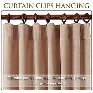 StangH Beige Blush Curtains Velvet - Home Decoration Back Tab Design Light Blocking Window Curtains, Sound Lower Privacy Drapes for Classroom/Baby Sleeping, W52 x L96, 2 Pieces