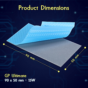 Gelid Solutions GP-Ultimate 15W-Thermal Pad 90x50x1.5mm (2pcs). Excellent Heat Conduction, Ideal Gap Filler. Easy Installation.