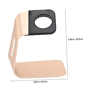 Charging Base 3pcs Gold Brackets Cable for Reloj Stand Holder Support Compatible with Apple Base Charging Smart Replacement Aluminium Watch Metal Dock Charger Alloy Watches Cradle
