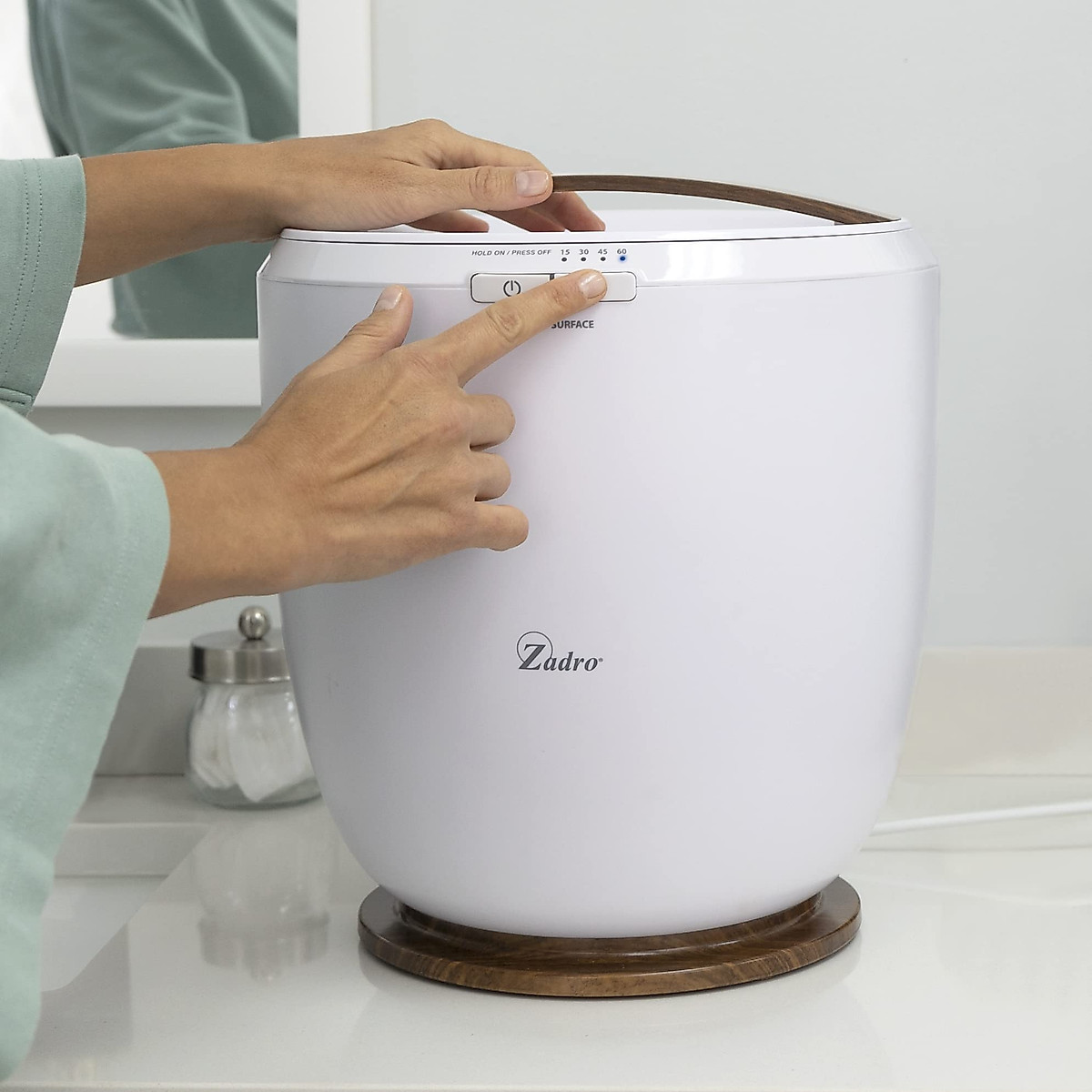 Zadro Countertop Towel Warmer, White/Oak