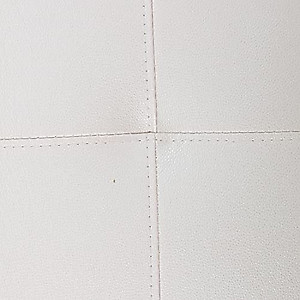 EZLUX Pearl White Faux Leather L-Shaped Left Chaise Sectional Sofa Couch Set with Ottoman for Living Room