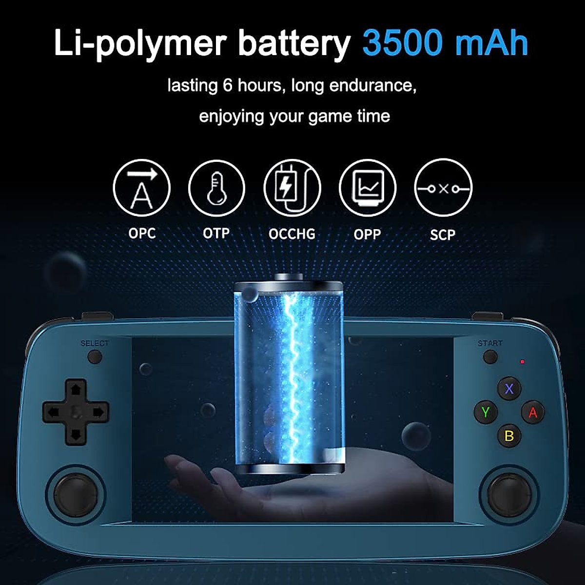 Daxceirry RG503 Retro Handheld Game Console 4.95-inch OLED Screen Linux System RK3566 Support 5G WiFi Bluetooth Portable Video Games Player with 64G Card 4193 Classic Games Gift (RG503-Blue)