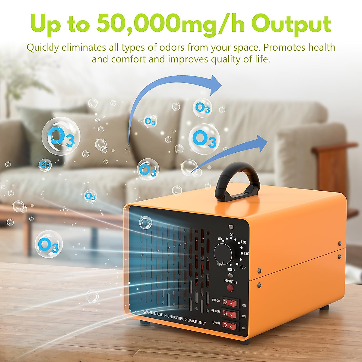 Upgraded Ozone Machine 50,000mg/h Powerful Ozone Generator Odor Removal for Industrial Commercial