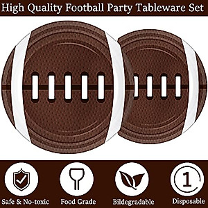 Football Party Decorations Football Party Supplies Tableware Set -24 guests Football Banners,Plate,Cup,Cutlery,Tablecloths for Superbowl Party Decorations 2023 Super Sunday Touchdown Party Decoration