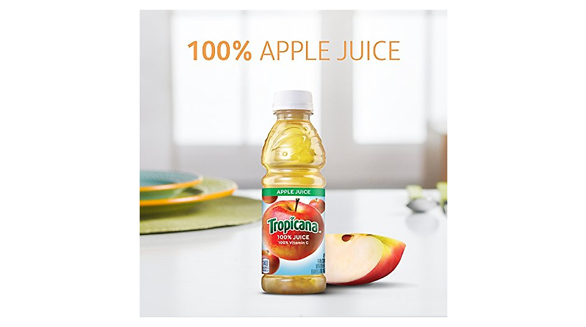 Tropicana 100% Juice, Apple Juice, 10 fl oz (Pack of 24) - Real Fruit ...