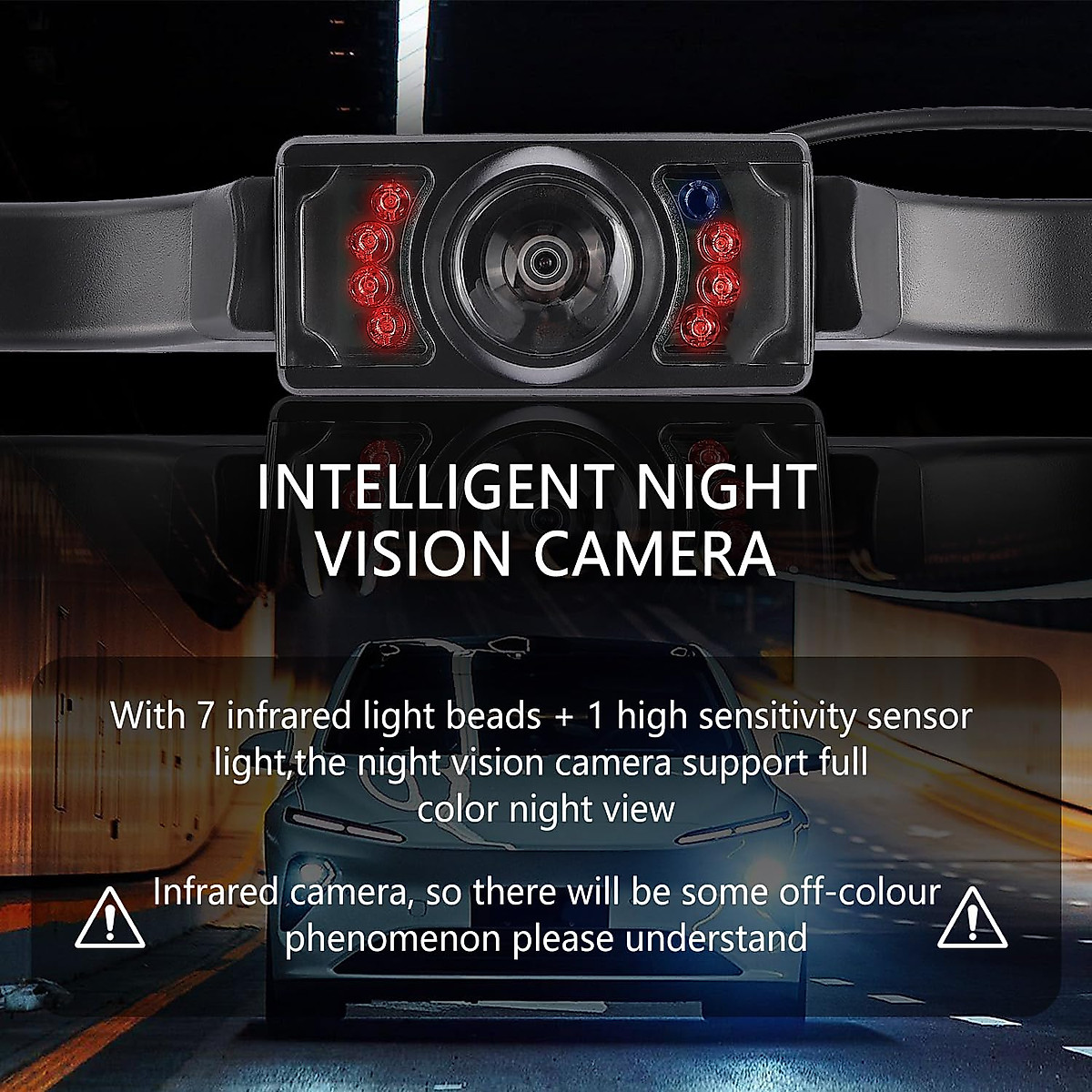 HD Backup Camera for Car with 8 LED Night Vision License Plate Camera,170° Wide Angle Waterproof Rear View Camera for Car/SUV/Truck/Van/RV Reverse Camera Systems