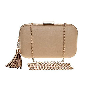 missfiona Womens Solid Color Velvet Evening Clutch Hardbox Formal Handbag Purse(Emerald)