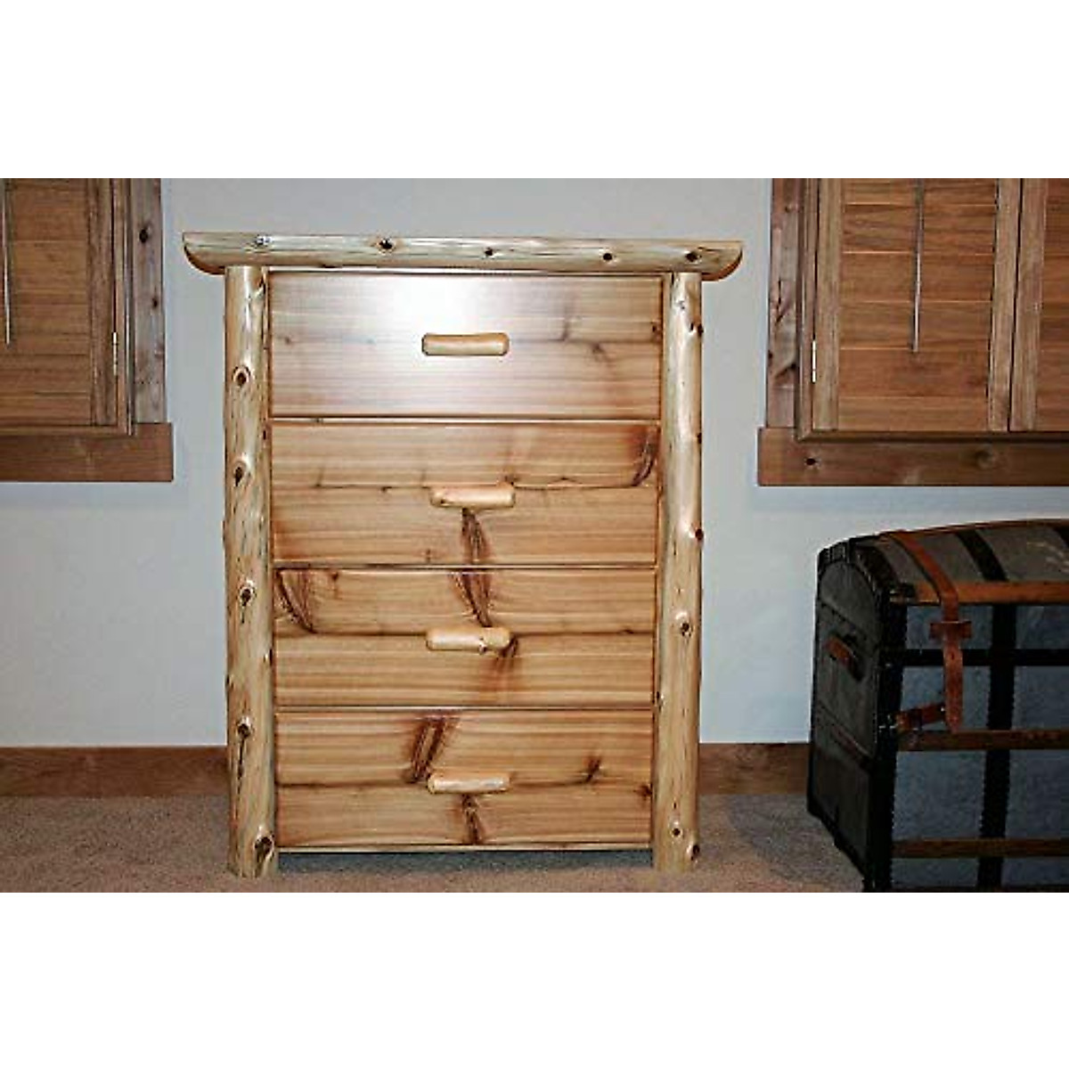 Cedar Log Dresser 4 Drawer