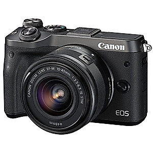 Canon mirrorless Single-Lens Camera EOS M6 Lens kit (Black) EF-M15-45mm F3.5-6.3 is STM- International Version (No Warranty)