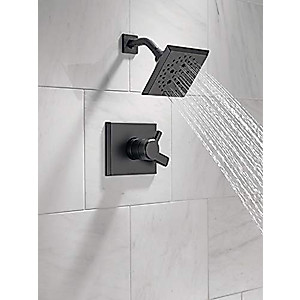 Delta Faucet Pivotal 17 Series Dual-Function Matte Black Shower Faucet, Shower Trim Kit, 5-Spray H2Okinetic Shower Head, Matte Black T17299-BL (Valve Not Included)