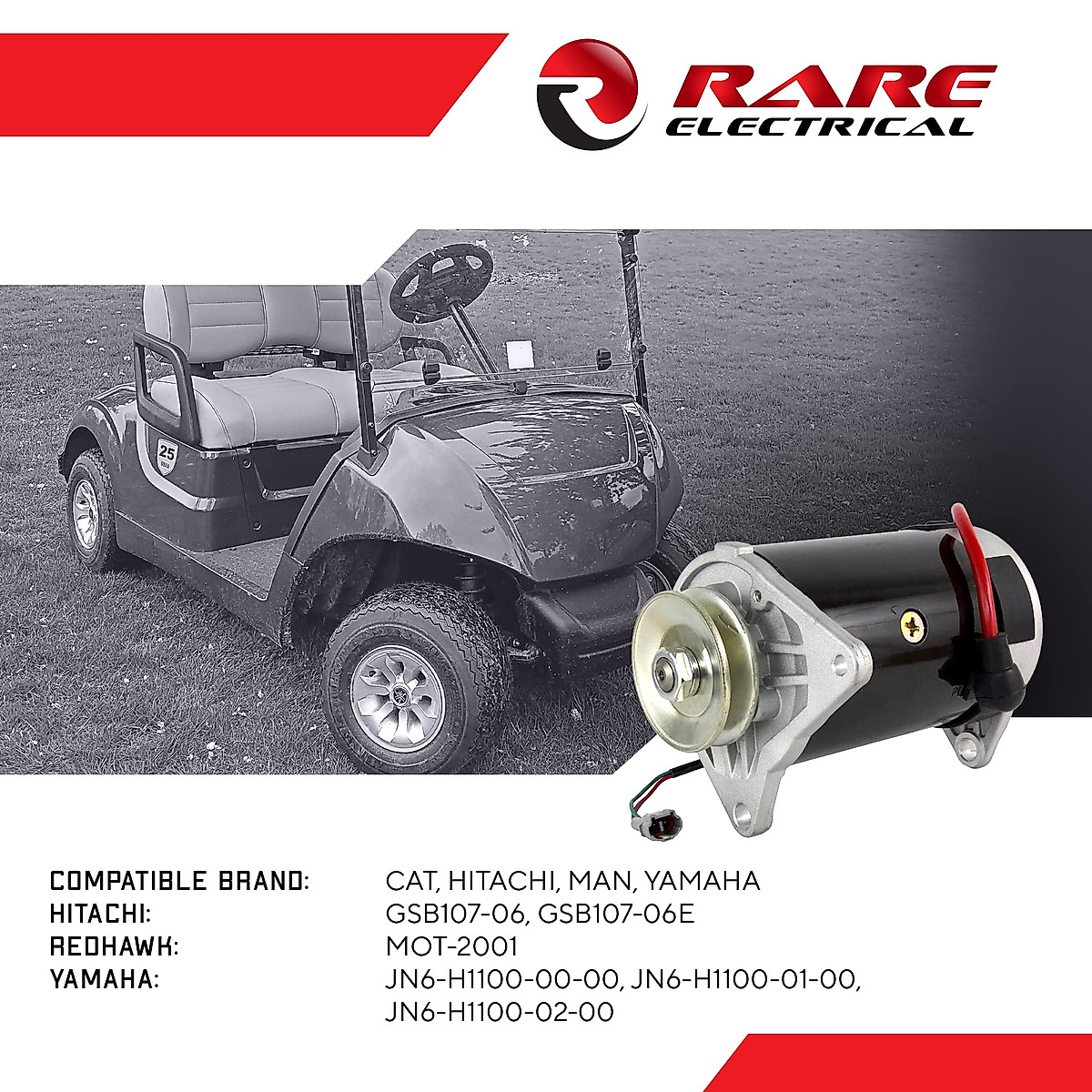 RAREELECTRICAL New Rareelectrical Starter Generator Compatible With Yamaha Golf Cart G16-G22 By Part Numbers Gsb107-06 Jn6-H1100-00-00 Jn6h11000000 Jn6h11000100 Jn6h11000200 Gsb107-06E Gsb10706