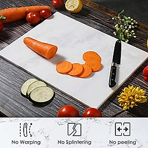 JESSILIN HOME Marble Cheese Pastry Board 16" x 12", Marble Cutting Board, Marble Serving Tray for Pastries, Bread, Pizza, Carrara White