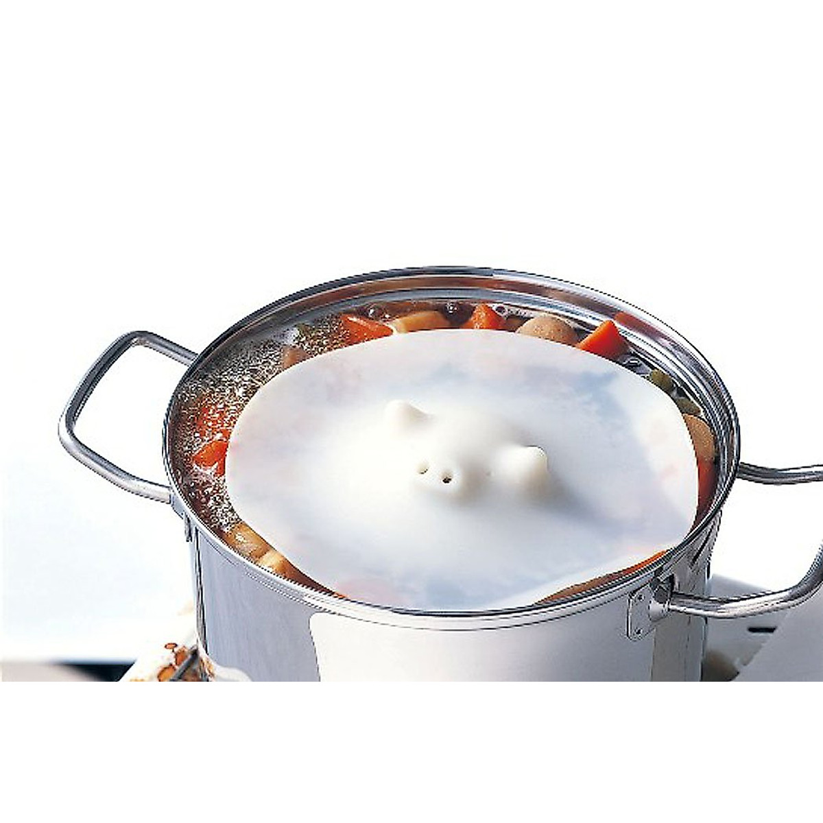 Marna K900 Pig Drop Lid, Large, 8.5 inches (21.5 cm), Silicone/White, Heated/Microwave/Dishwasher Safe