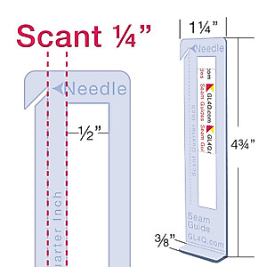 Guidelines4quilting Super Easy Seam Guide Setter, 4.75"X1.25"X.125"
