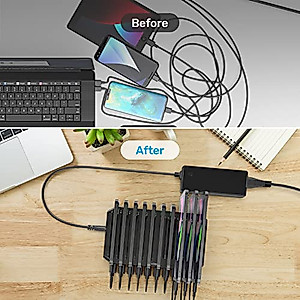 Unitek Fast Charging Station with Quick Charge 3.0, Multi USB Charger Station for Multiple Devices, iPhone, iPad, Tablet, Kindle-Black(UL Certified)