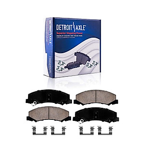 Detroit Axle - Brake Kit for 06-10 Chevy Impala, 06-07 Monte Carlo Drilled & Slotted Brake Rotors 2006 2007 2008 2009 2010 Ceramic Brakes Pads Front and Rear Replacement
