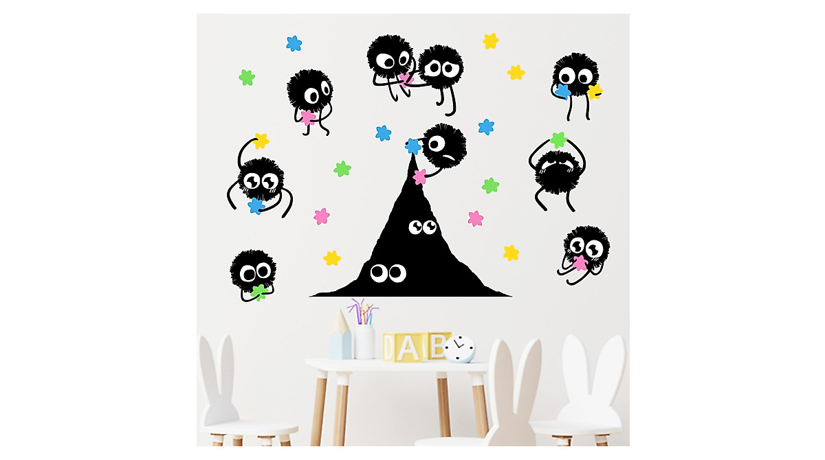 Colorful Mfault Soot Sprites Wall Decals for Kids Rooms