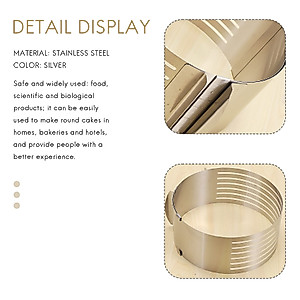 6 to 8 Inch Adjustable Cake Ring for Cutting Layers, Slicing and Leveling Cakes, Stainless Steel 7-Layer Cake Toast Slicer Leveler