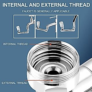 1440° Rotating Faucet Extender Aerator 1080°+360° Universal Large Angle Robotic Arm Water Nozzle Swivel Faucet Extender for Face Washing Gargle and Eyewash with 2 Water Outlet Modes