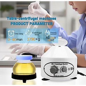 Centrifuge Machine, Lab Benchtop Centrifuges, Desktop Electric Lab Laboratory Centrifuge Machine Lab Medical Practice w/Timer and Speed Control - Low Speed,4000 RPM, Capacity 20 ML x 6-110v