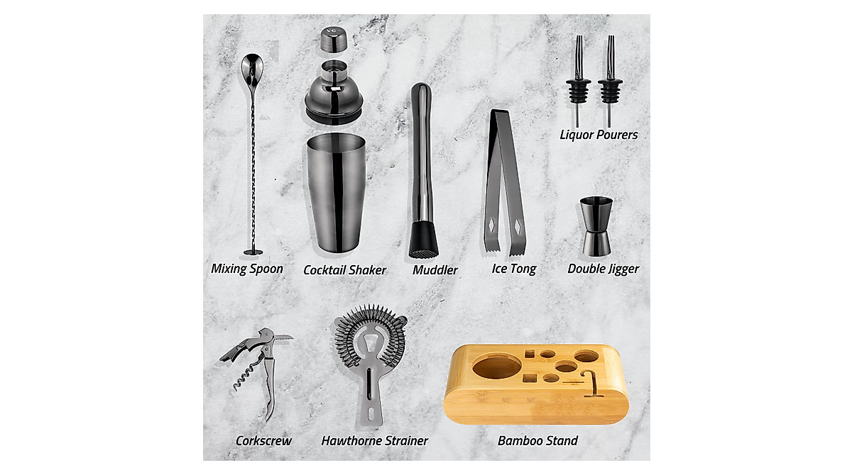 VG Cocktail Shaker Set Bartender kit with Stand, Cocktail Kit Bar Tools ...