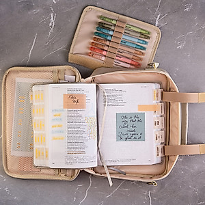 DIVERSEBEE Large Bible Cover with Handles and Shoulder Strap, Bible Carrying Case for Women, Bible Tote Bag, Bible Book Cover, Bible Accessories, Christian Gift (Geometric)