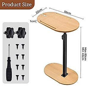 PETIARKIT Bathtub Tray, Bamboo Bathtub Tray Table with Wine Glass and Phone Holder, Height Adjustable, Rotatable Bath Caddy Tray for Luxury Bath, Home Organizer for Sofa, Bed, Table.