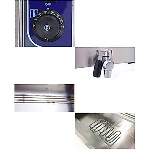 TECHTONGDA Food Soup Warmer Stove Bain Marie Commercial Canteen Buffet Steam Heater 12x8.7x6inch Pan 3 Pan