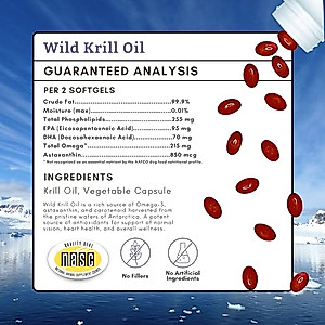 Wholistic Pet Organics - Krill Oil Soft Gel Capsules for Dogs - Supports Dog Joint Health, Shiny Coat & Heart Wellness - Omega-3 & Astaxanthin Supplement - 200 Count
