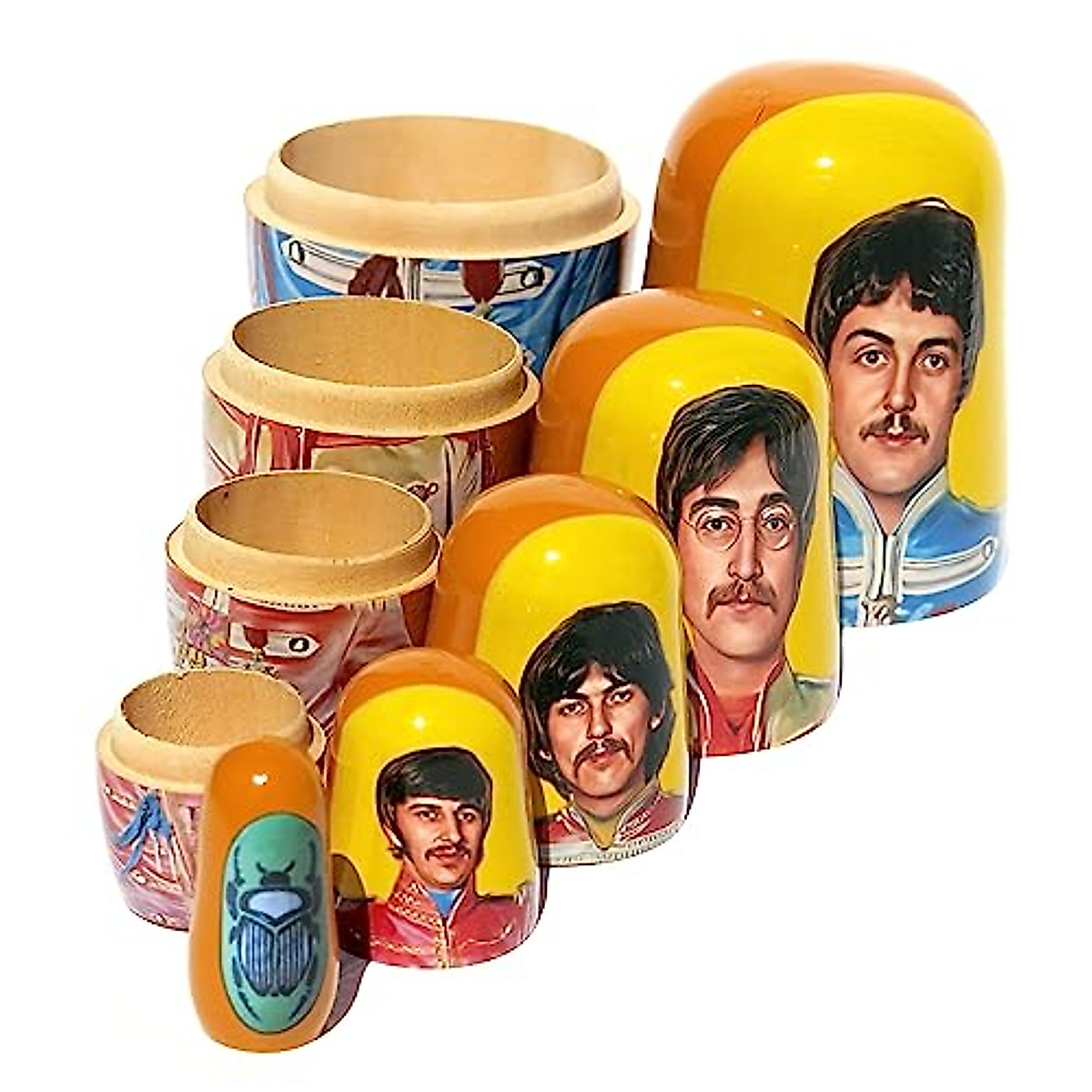 KaleaBoutique Collectible Beatles Nesting Doll Memorabilia Stacking Matryoshka Doll in Doll 5.75 Inches Tall